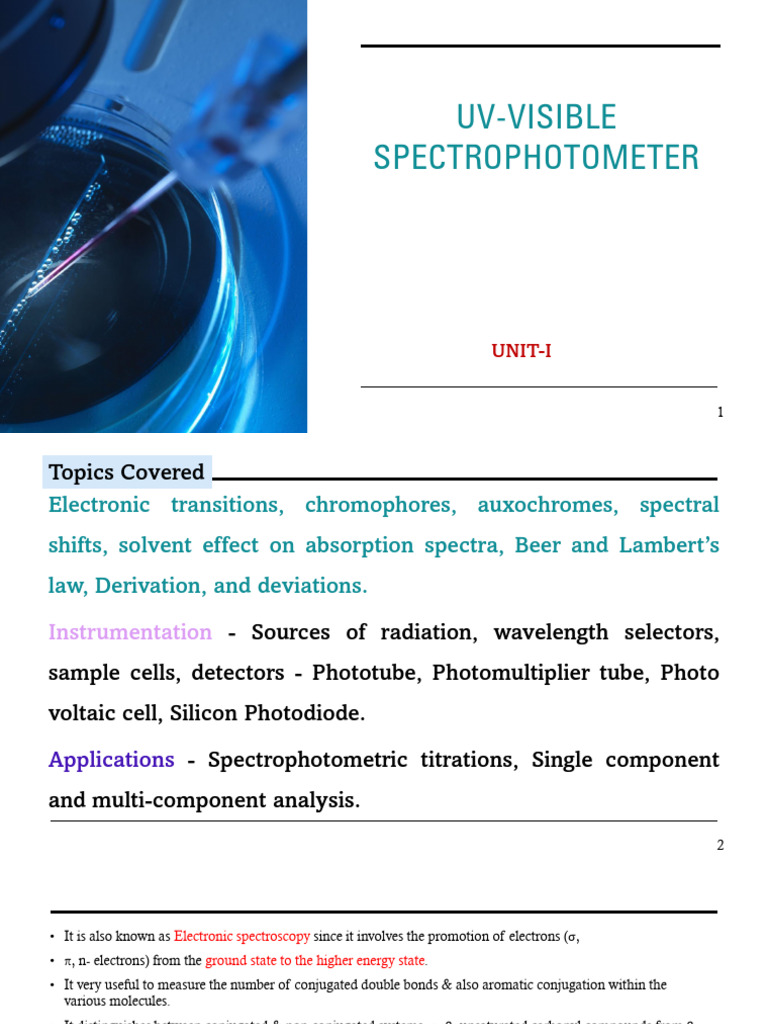UV Visible Spectrophotometry | PDF | Chromophore | Ultraviolet–Visible Spectroscopy