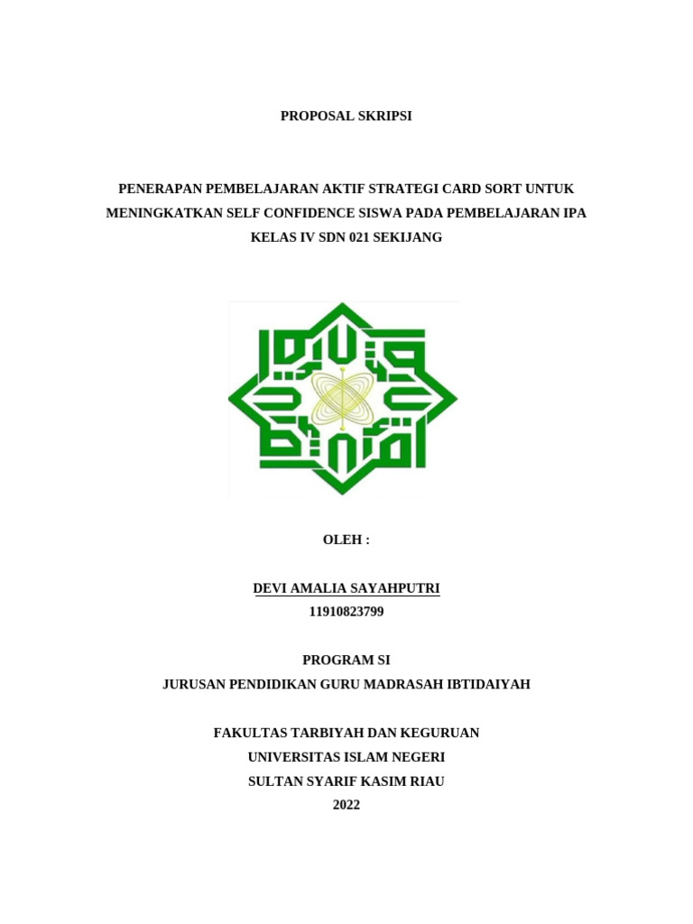 Proposal Skripsi (Devi Amalia Syahputri) | PDF