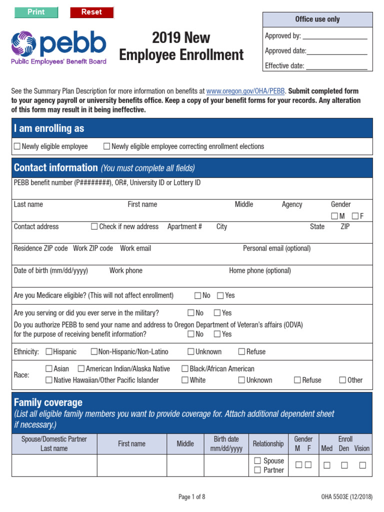 New Employee Enrollment Form | PDF | Race And Ethnicity In The United ...