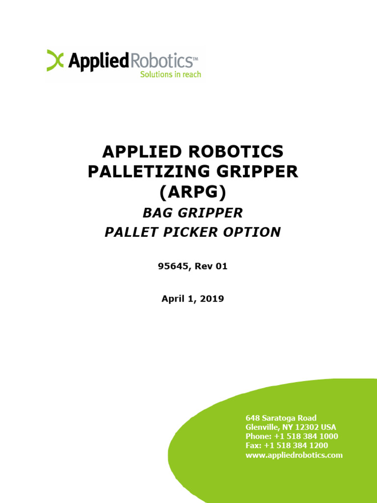 REV01 ARPG Bag Gripper Pallet Picker | PDF | Screw | Valve