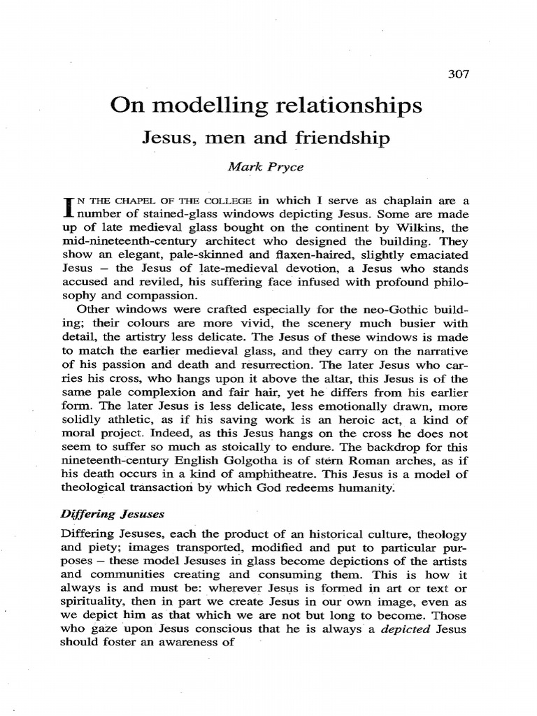 Jesus as a Model for Male Friendship | PDF | Gospel Of John | Jesus