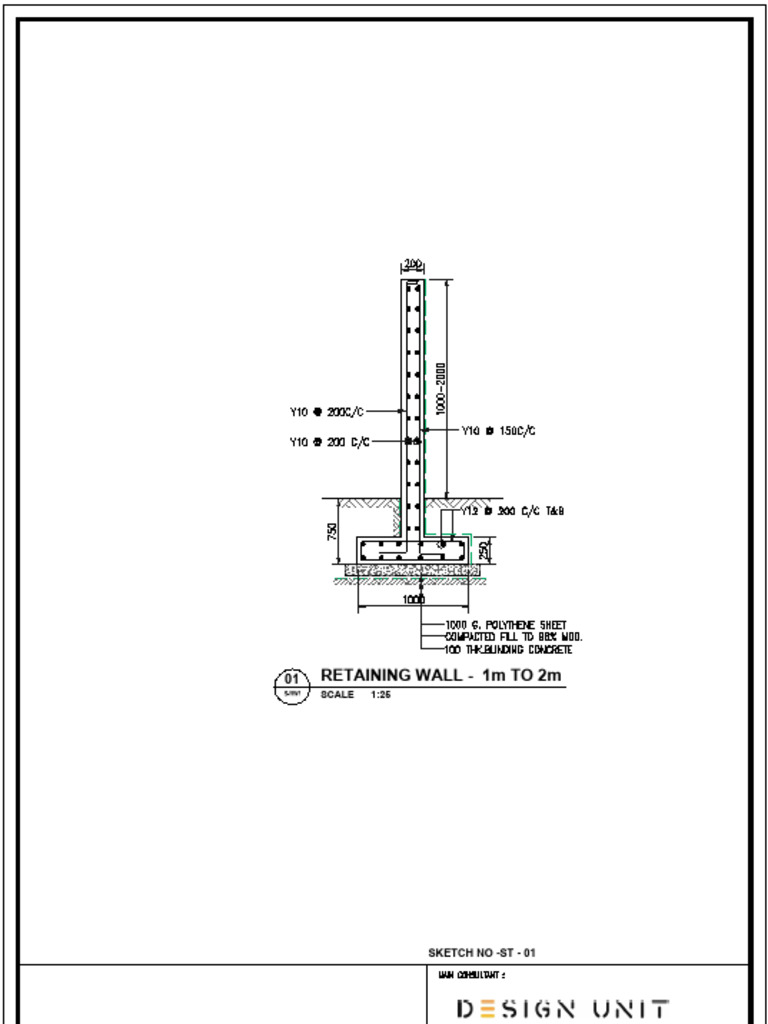 Retaining Wall Detail | PDF
