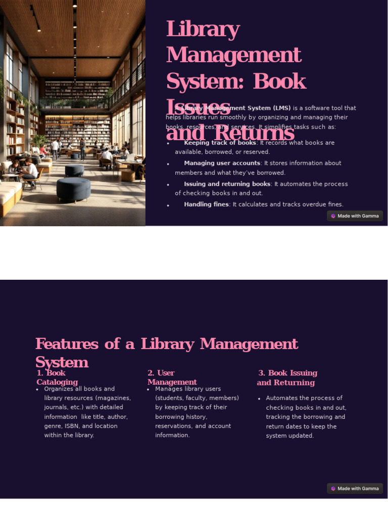 Library Management System Book Issues and Returns | PDF | Libraries | Books