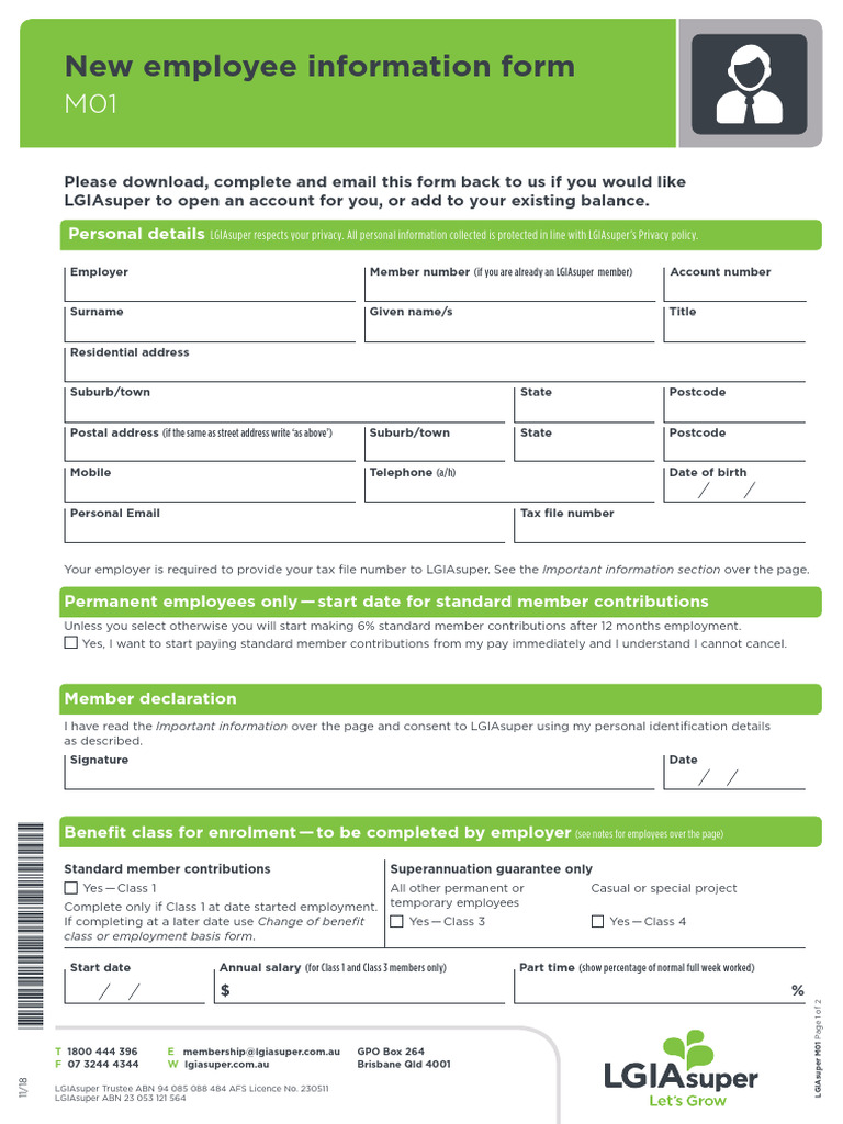 New Employee Super Form | PDF | Pension | Employment