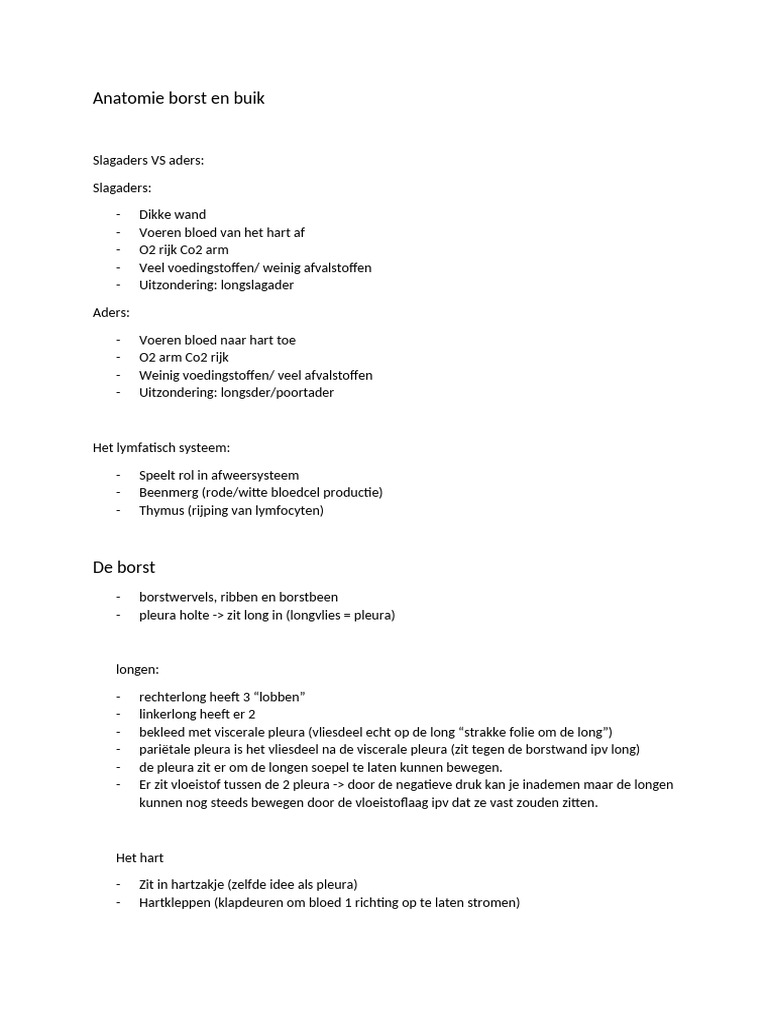 Anatomie Borst en Buik | PDF