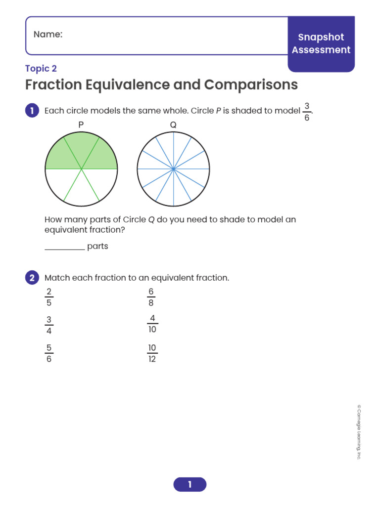 Clear Math Grade 4 Student - Fraction Equivalence and Comparisions ...