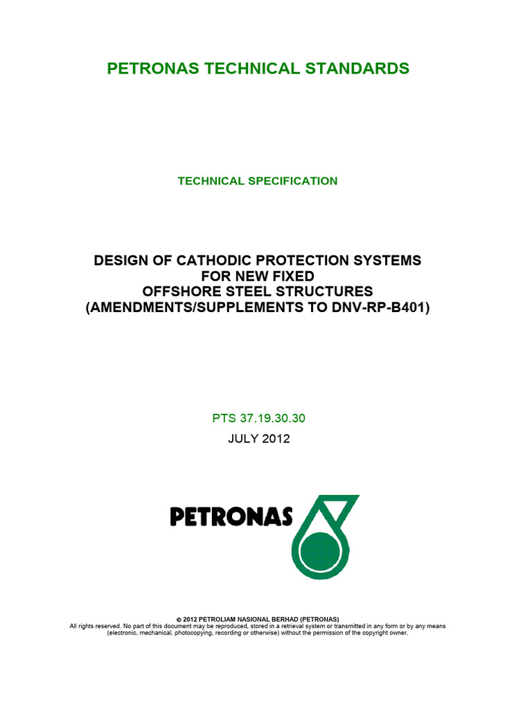 Design of Cathodic Protection Systems For New Fixed Offshore Steel ...