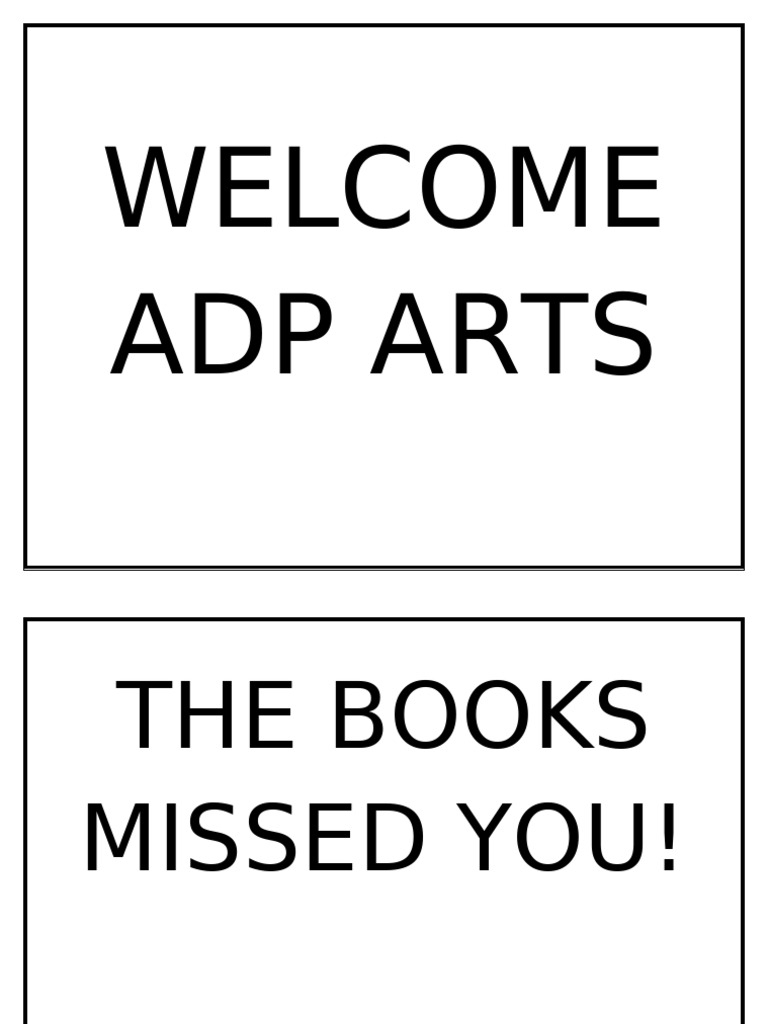 Welcome Adp Arts | PDF