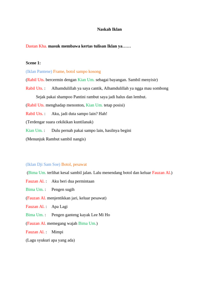 Naskah Iklan | PDF