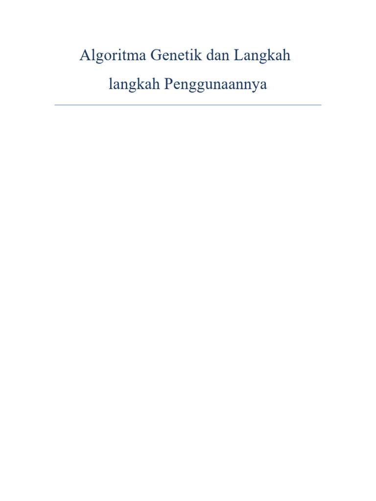 BAHAN TESIS Optimasi - Portofolio - Algoritma - Genetika - Fungsi ...