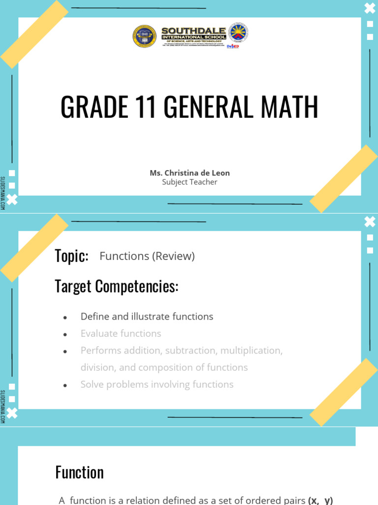 1 Gen Math Functions Definition Illustration 013626 | PDF | Function ...