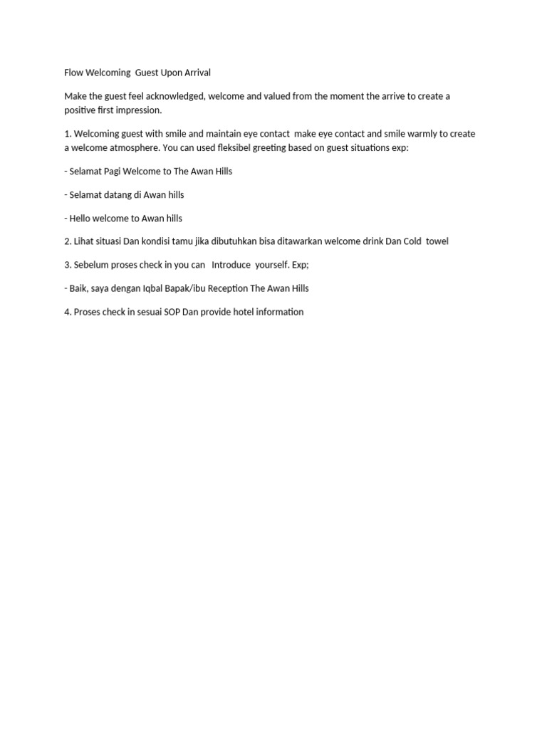 Flow Welcoming Guest-WPS Office | PDF