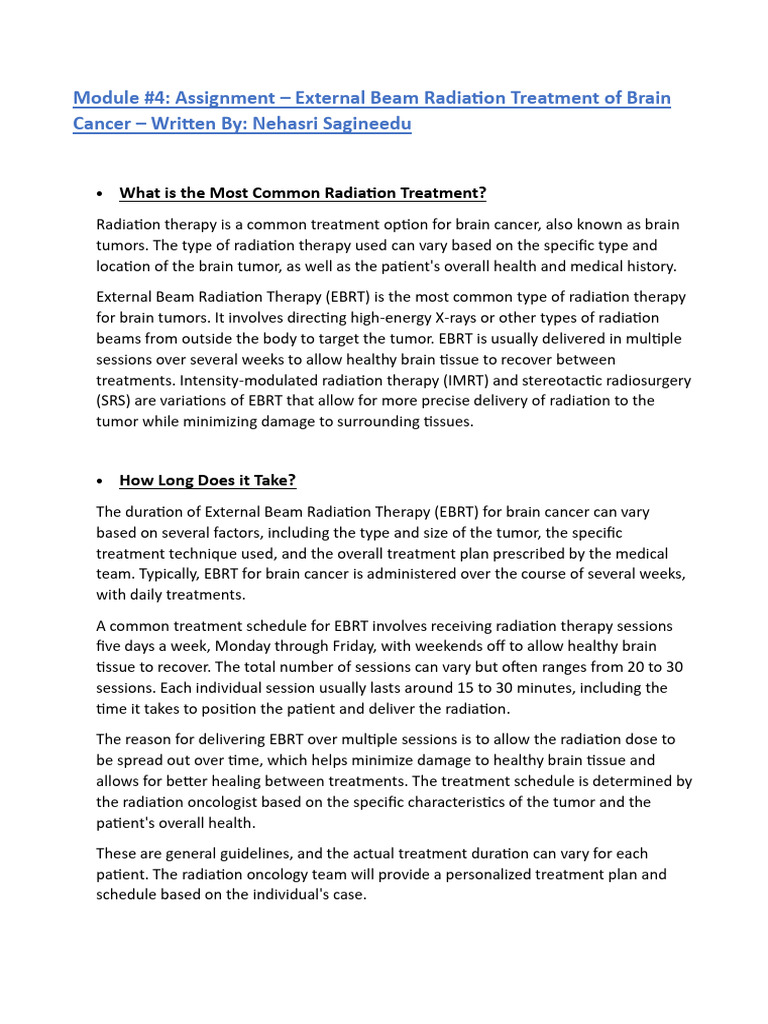 Module4Updated | PDF | Radiation Therapy | Brain Tumor