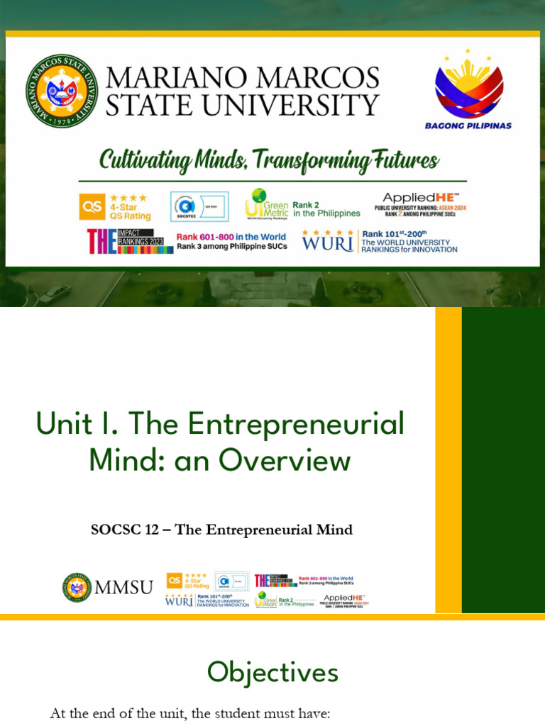 Unit I - SOCSC12 | PDF | Entrepreneurship | Economics