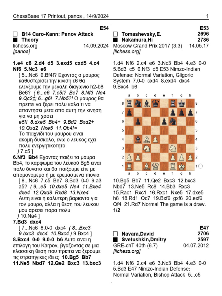 Panov Attack | PDF | Chess | Chess Theory