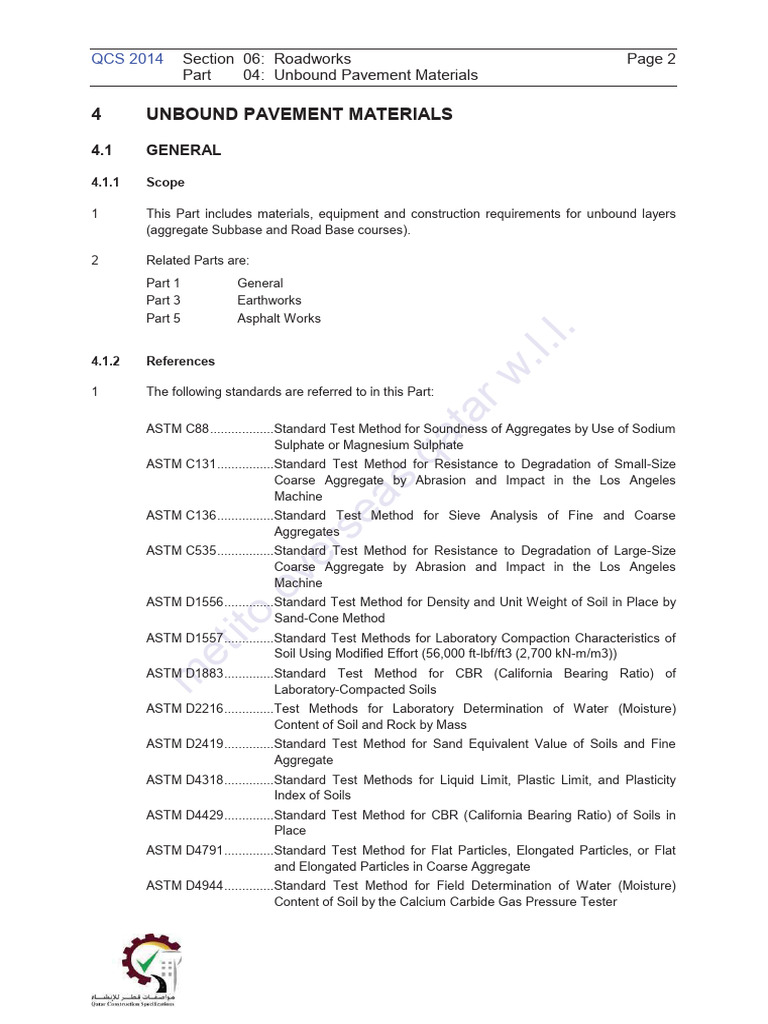 QCS 2014 - Section-6, Part-4 | PDF | Construction Aggregate | Materials