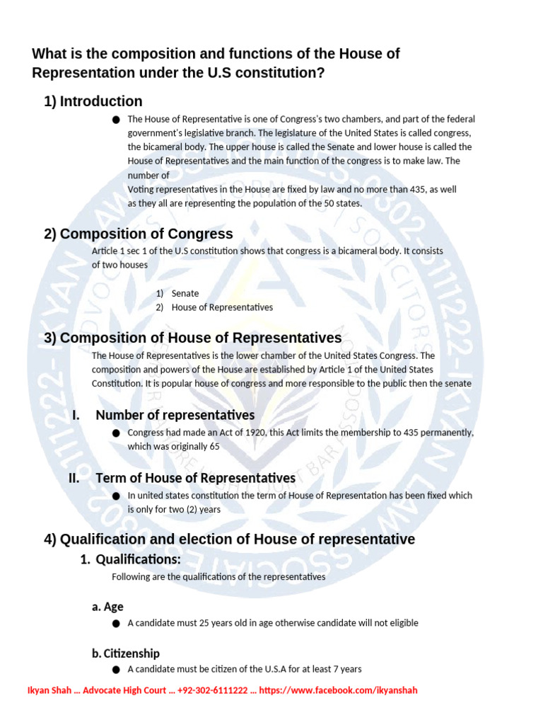 House of Representative | PDF | United States House Of Representatives ...