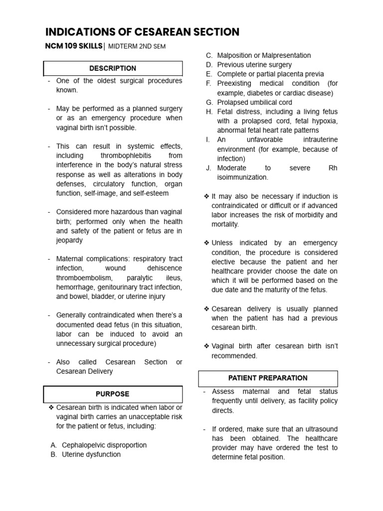Cesarean Section Guidelines | PDF | Childbirth | Caesarean Section