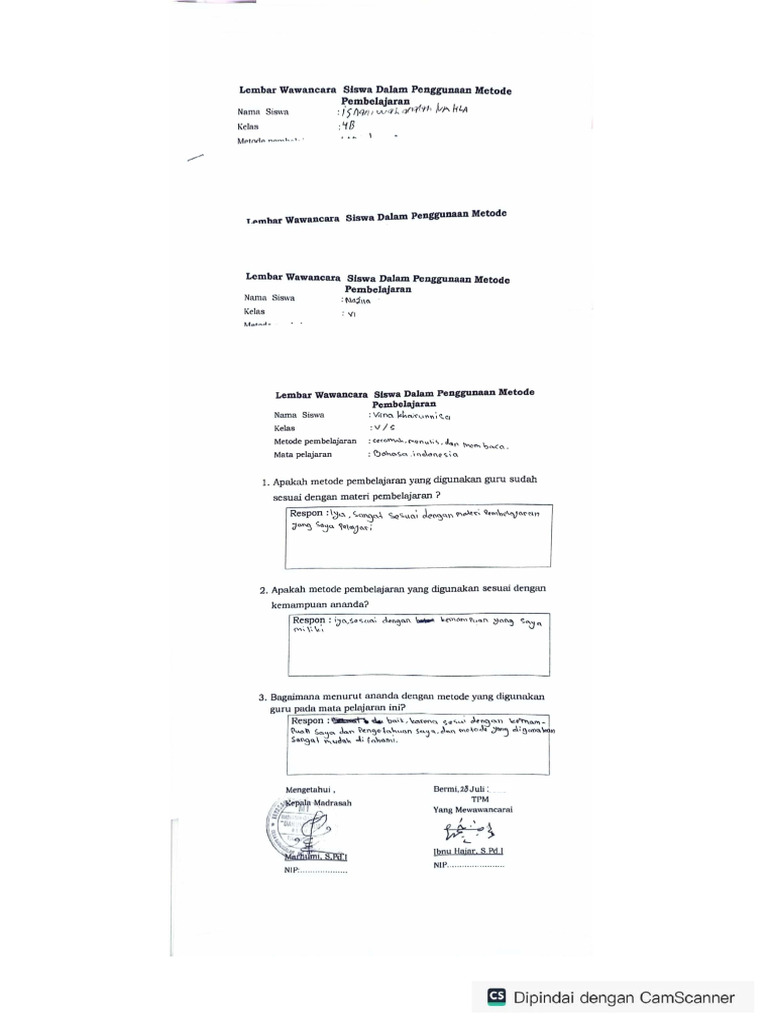 C. 2 Hasil Wawan Cara TPM Dengan Siswa | PDF