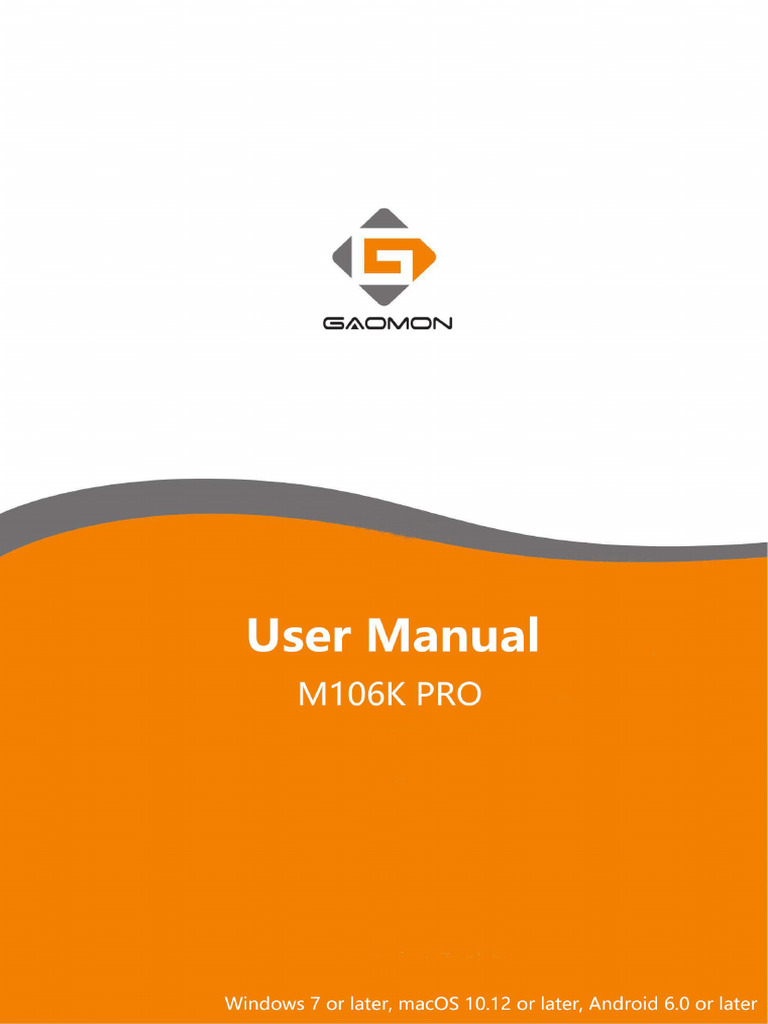 GAOMON M106K PRO Tablet Manual | PDF | Tablet Computer | Cursor (User Interface)