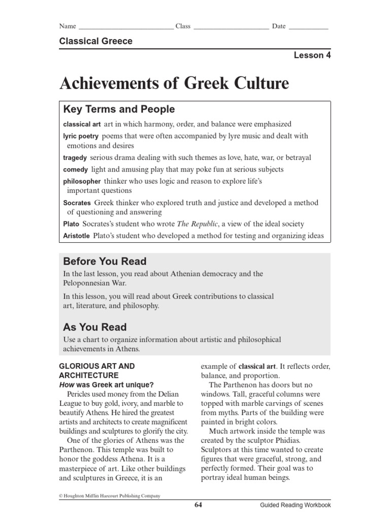 Achievements of Greek Culture | PDF | Ancient Greece | Socrates