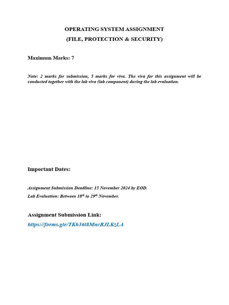 Operating System Assignment | PDF