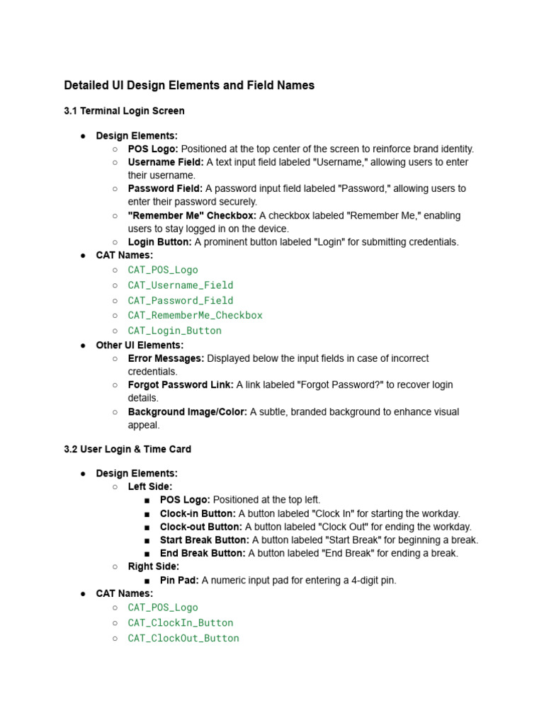 Detailed UI Design Elements and Field Names | PDF | Gift Card | Point ...