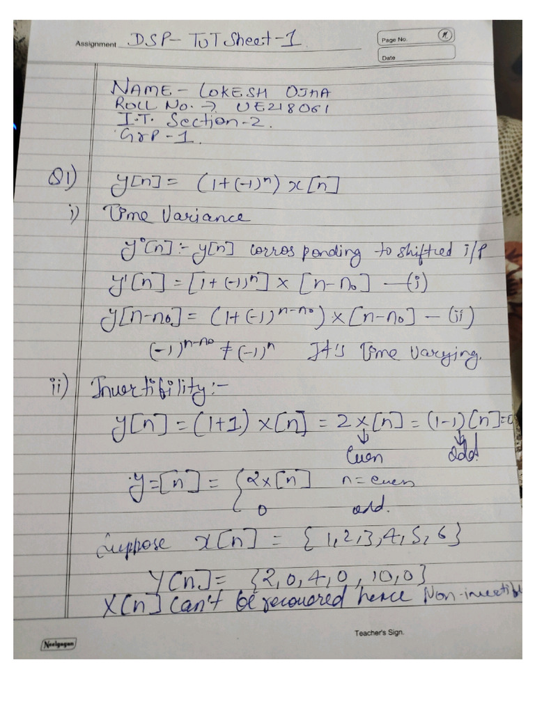 Lokesh Tut 1 DSP | PDF