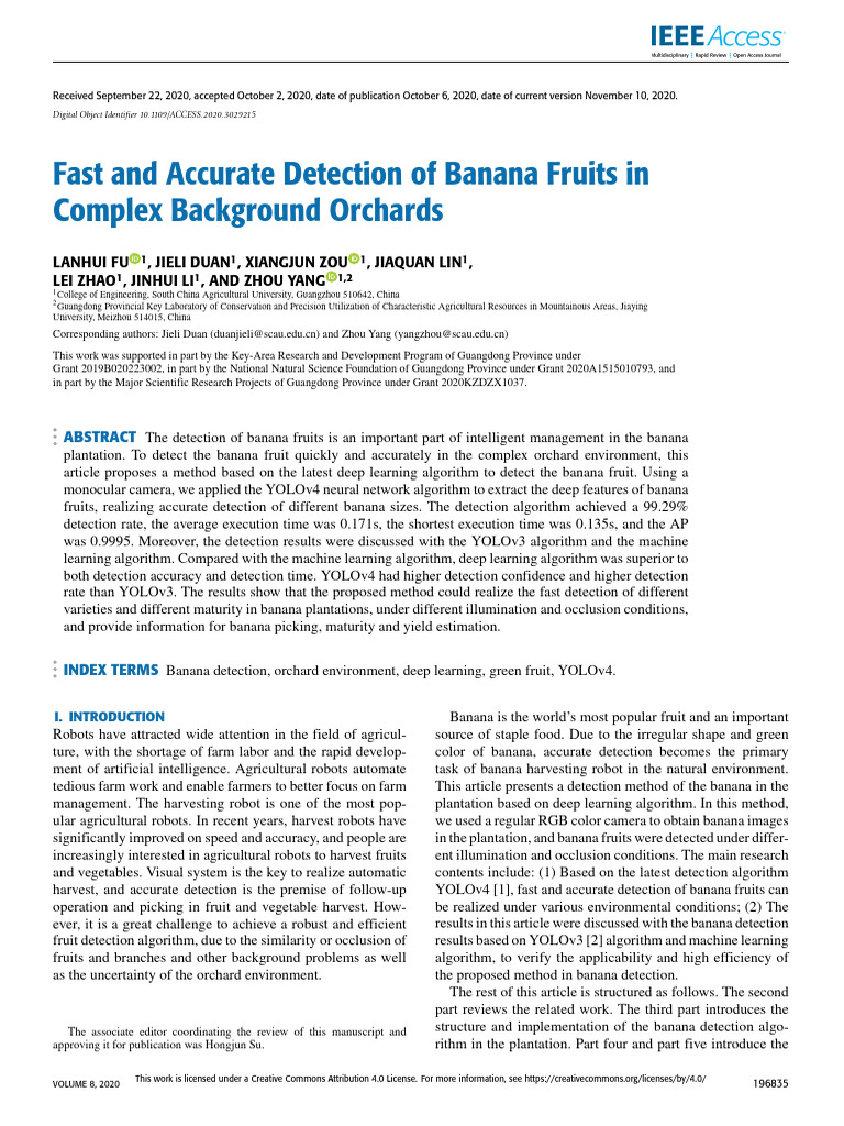 Fast Banana Detection Using YOLOv4 | PDF | Image Segmentation ...