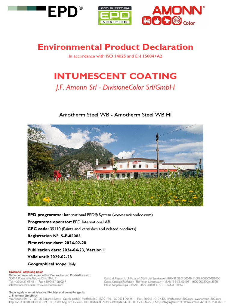 S-P-05083 - Amonn-Intumescent Coating 2 - Rev 1 - Steel WB - Steel WB HI | PDF | Life Cycle ...