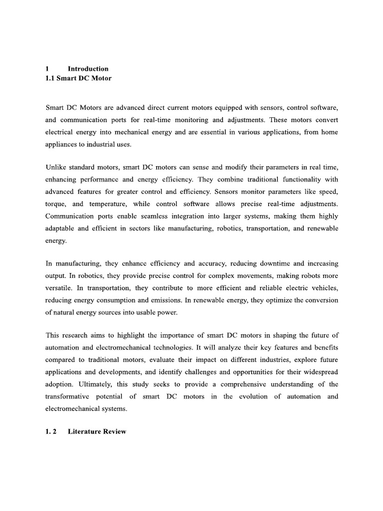 The Role of Smart DC Motors | PDF