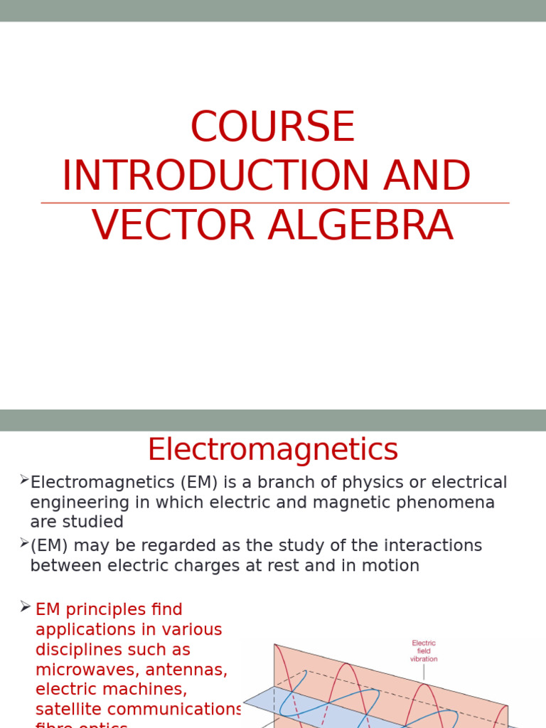 Lecture 1 Vector Algebra Pdf Euclidean Vector Force