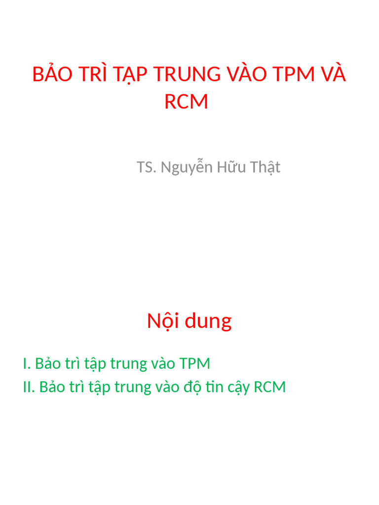 TPM Và RCM | PDF
