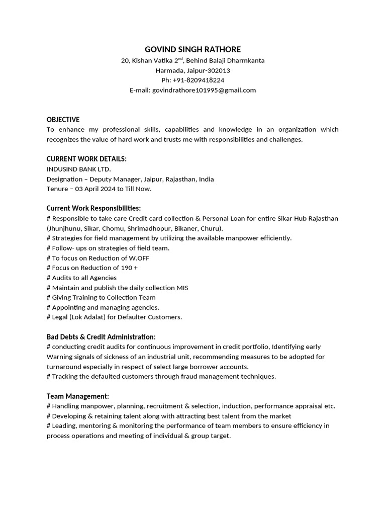 Govind Singh Rathore 22-05-2023 | PDF | Credit | Finance & Money Management