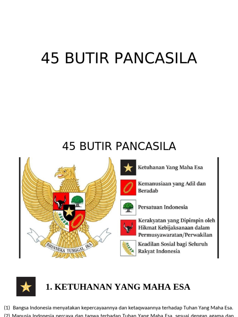 45 Butir Pancasila | PDF
