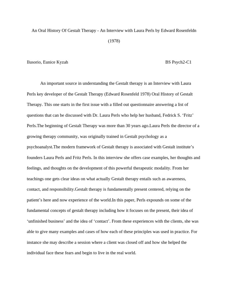 An-Oral-History-Of-Gestalt-Therapy-An-Interview-with-Laura-Perls | PDF ...