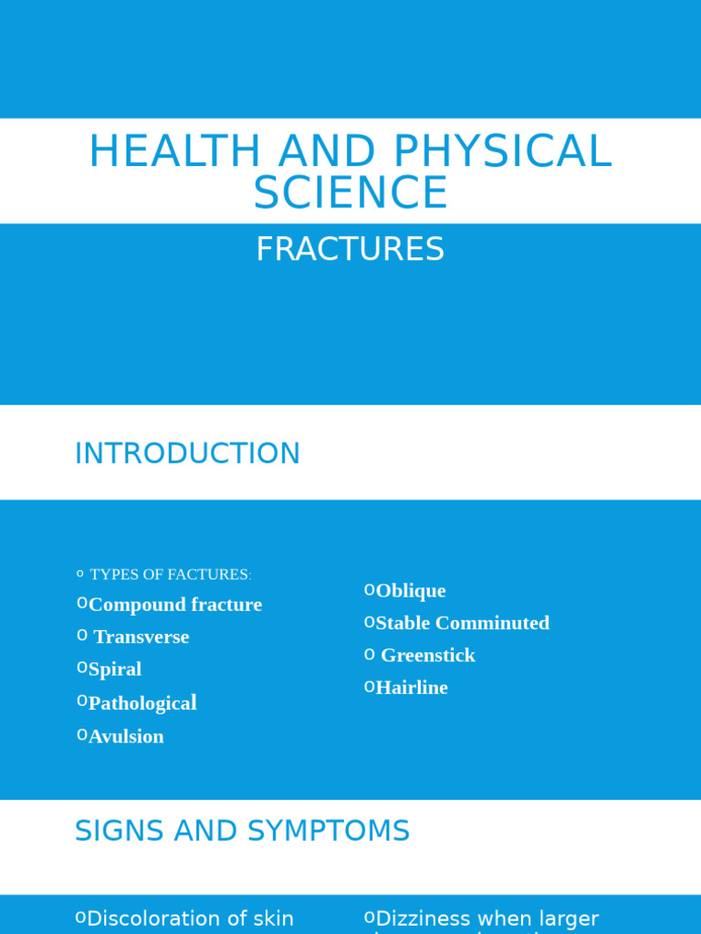 Types of fractures | PDF | Bone | Medical Specialties
