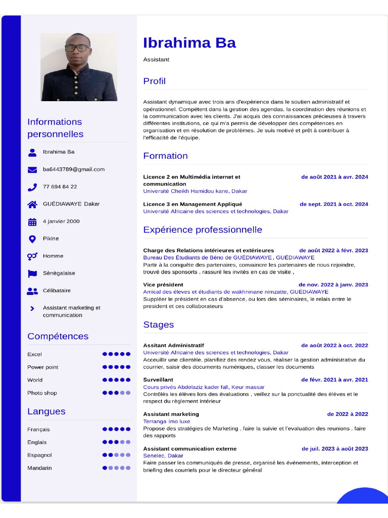 CV Ibrahima Ba | PDF