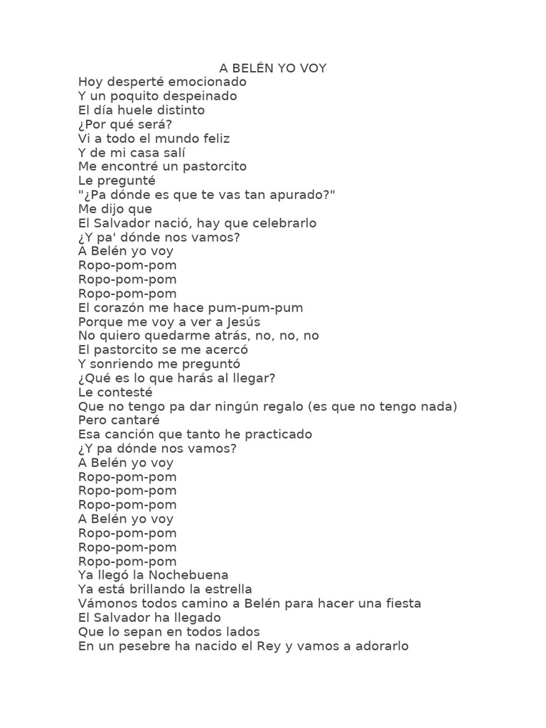 A Belén Yo Voy | PDF
