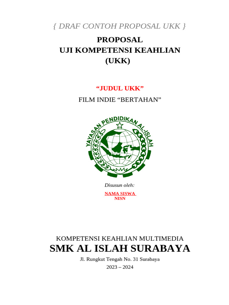 CONTOH DRAF PROPOSAL UKK 2024 Revisi | PDF