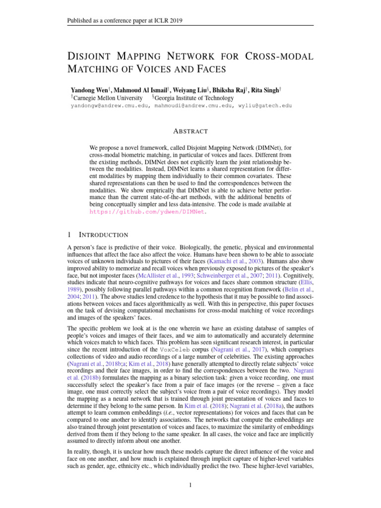 Disjoint Mapping of Voices | PDF | Dependent And Independent Variables ...