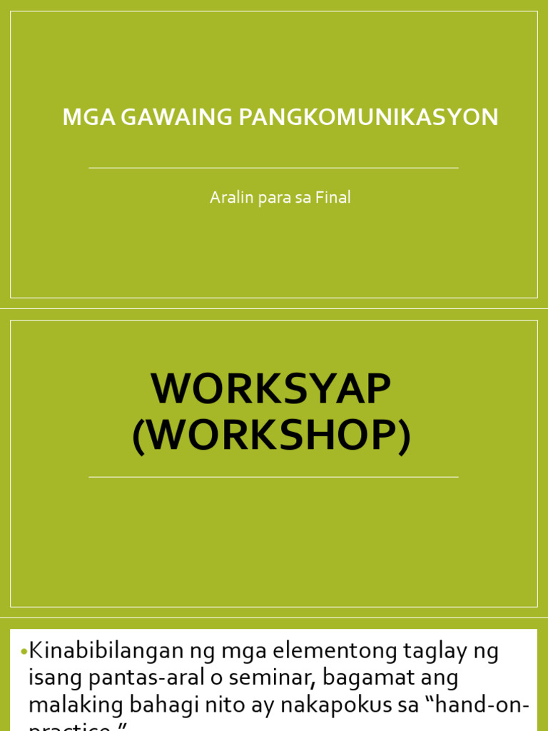 HRONOUS KKF Lessons Finals Mga Gawaing Pangkomunikasyon | PDF