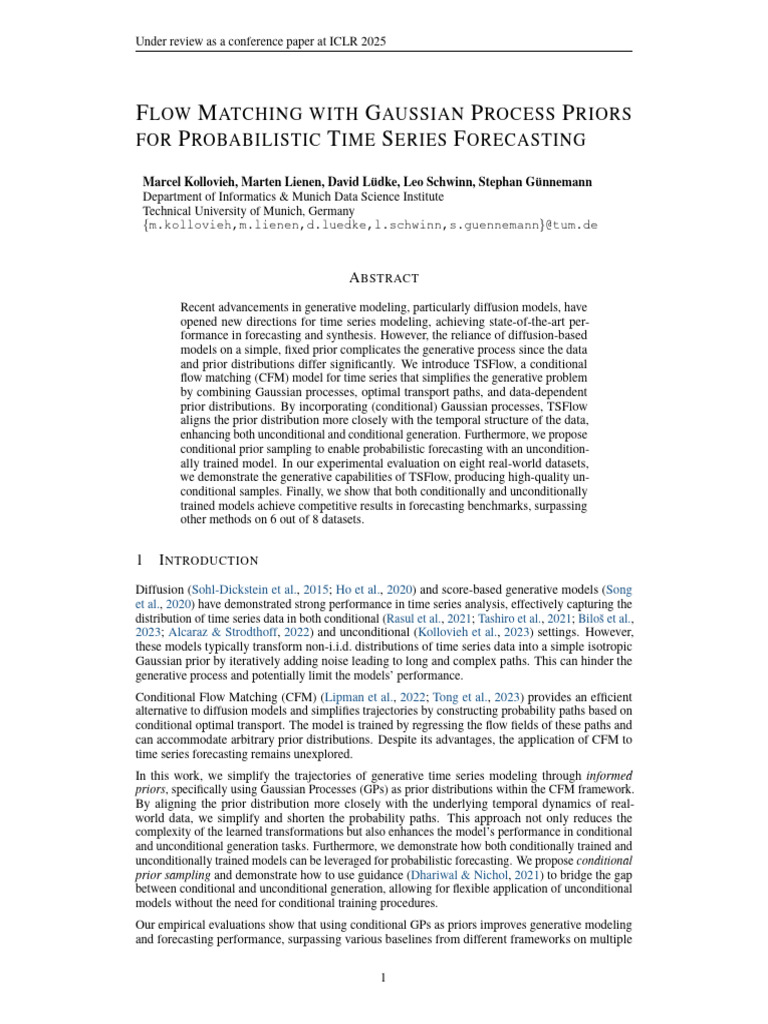 Flow Matching With Gaussian Process Priors For Probabilistic Time Series Forecasting | PDF ...