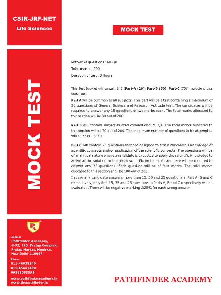 Pathfinder Academy Mock TEST | PDF | Nicotinamide Adenine Dinucleotide ...