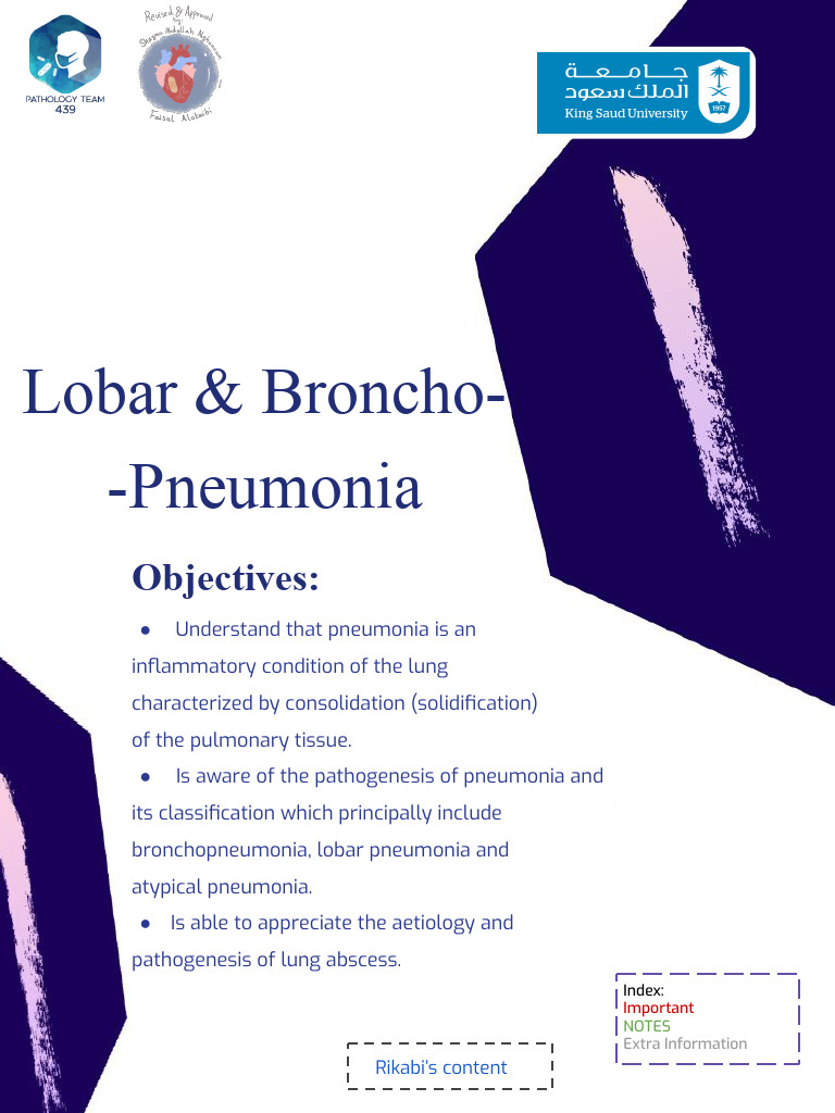 6 - Lobar Pneumonia & Broncho Pneumonia | PDF | Pneumonia | Respiratory Diseases