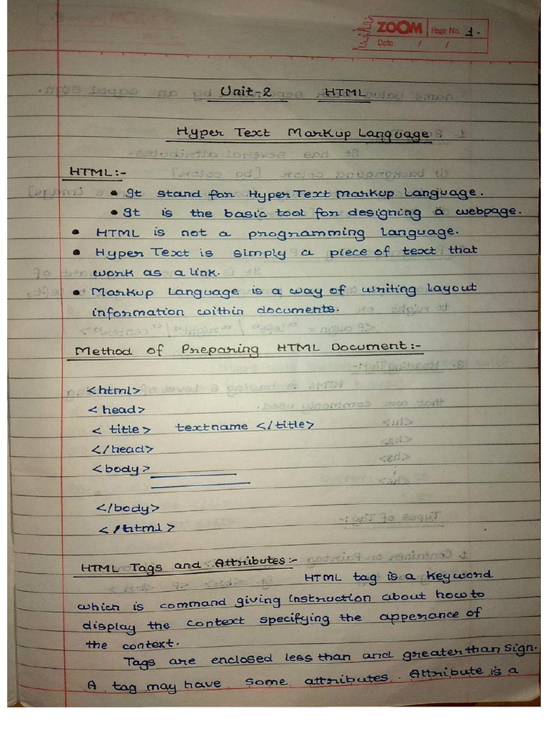 Web Technology Handwritten Notes | PDF