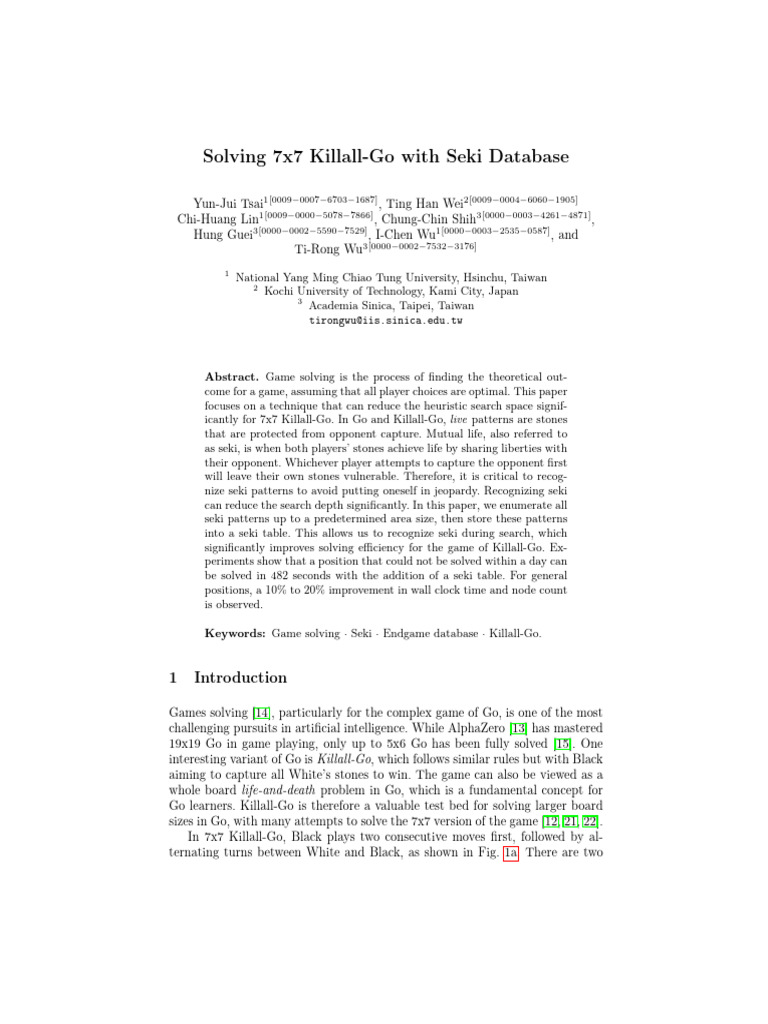 Solving 7x7 Killall-Go | PDF | Databases | Algorithms