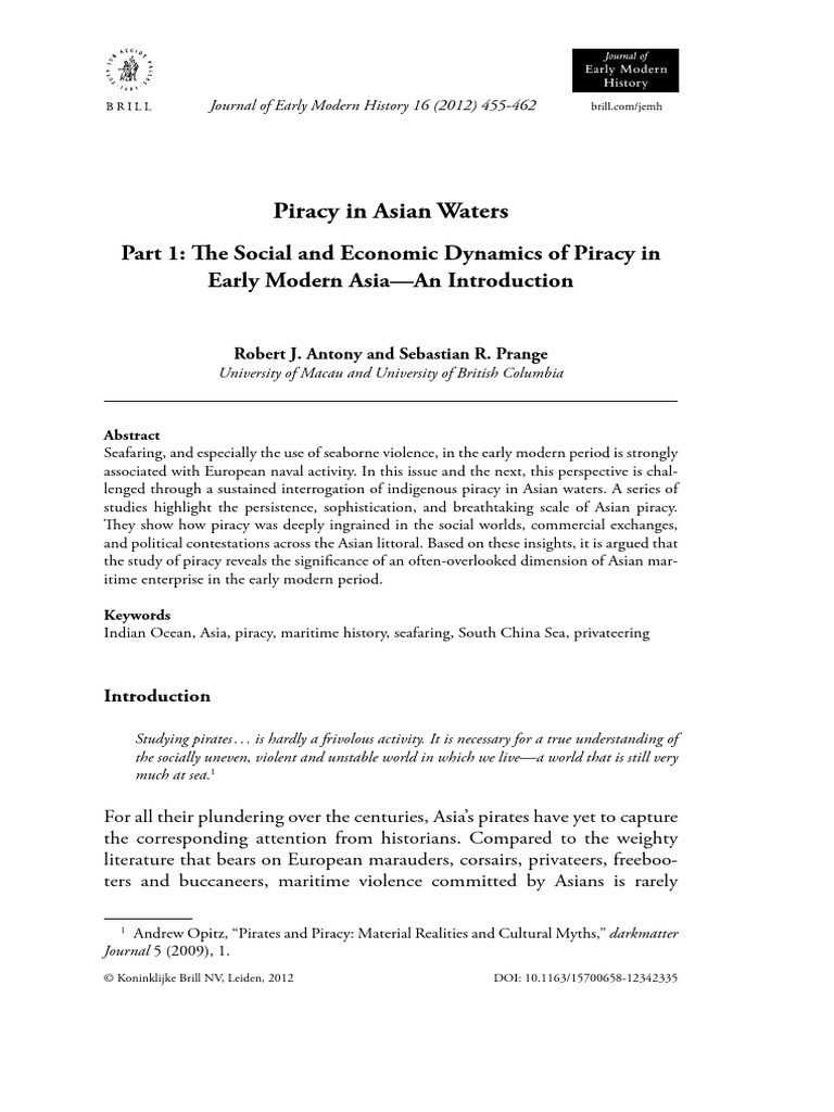 Antony, Prange, 2012, Piracy in Asian Waters - Part1 | PDF | Piracy ...