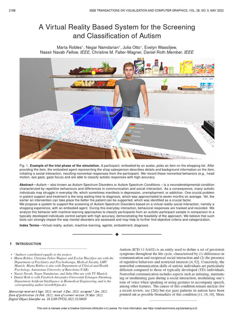 VR System for Autism Screening and Classification | PDF | Autism ...