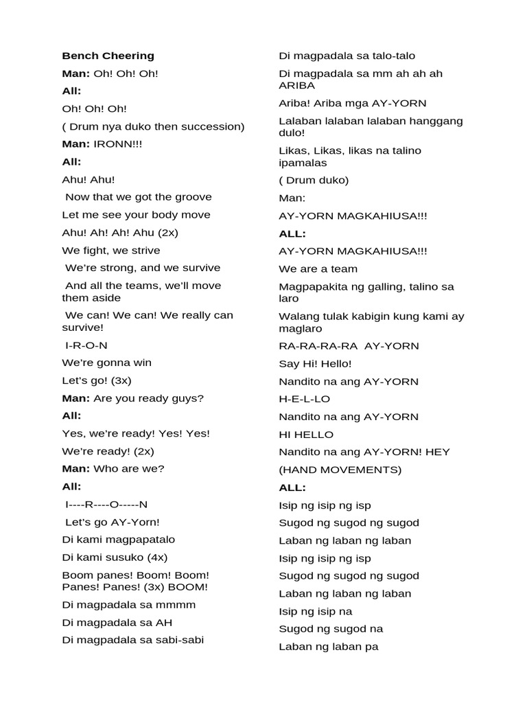 Bench Cheering | PDF